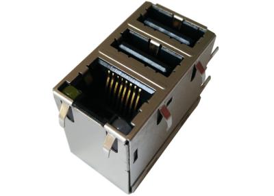 中国 MIC24U10-5115W-LF3 RJ45 + 2USB コネクター 10/100Mbps 磁気 1 つの USB のタイプ 販売のため