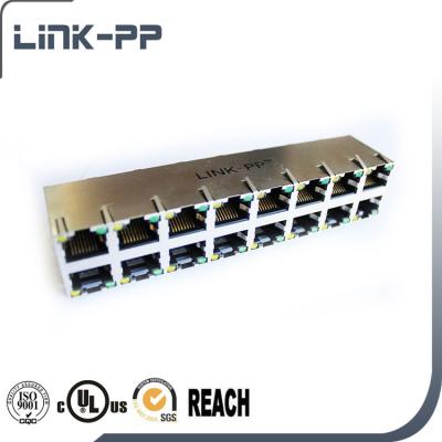 China C850-2G8R-M9 apiló 2x8 el finger blindado Rj45 de la EMI de la Base-T de las conec Magjack 16Port 100 en venta