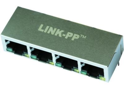 중국 V811-1X4T-06-F 1x4 구멍을 통해서 수직 RJ45 잭 Conn Magjack 100 기초 T 판매용