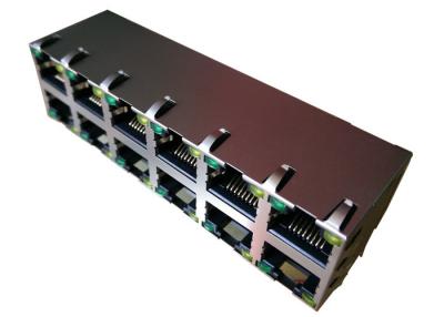China 0833-2X6R-59-F apiló la Base-T Rj45 de las conec Magjack 12Port 100 del RJ45 2x6 blindada en venta