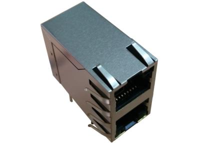 中国 0843-2C1T-33-F は穴を通して RJ45 Magjack 2x1 の港の 1000 の基盤T を積み重ねました 販売のため
