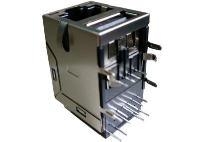 中国 0821-1K1T-43-F RJ45 USB のコネクター Conn Magjack 2Port の保護される 1000 の基盤T 販売のため