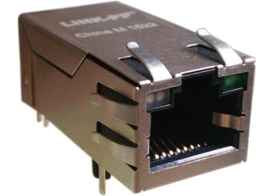 China 0826-1C1T-43-F Gigabit magnetisches RJ45 Jack 12 entkernt Vorsprung-Oben 1Port Basis-t 1000 RJ45 zu verkaufen