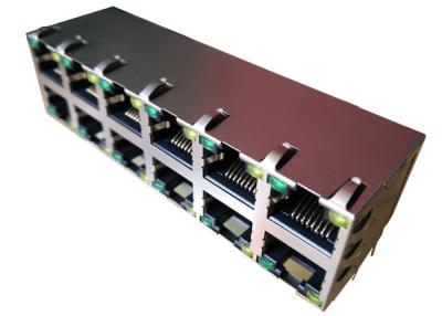 中国 KA-0802-10N は RJ45 モジュラー ジャック 2x6 の港 8P8C LAN 10/100BaseT を積み重ねました 販売のため