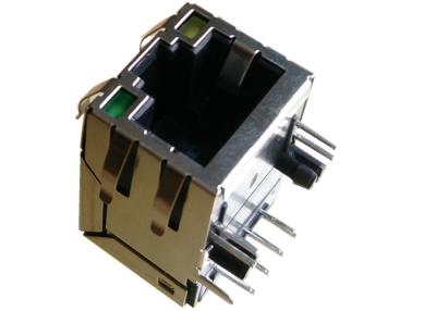 China Etiqueta magnética de RT7-114A1A1A Jack RJ45 1X1 encima de 10/100 PWB 8pin de Ethernet con el LED en venta