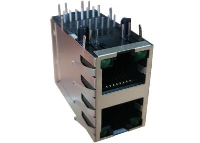 Cina 0879-2C1R-BV ha impilato 2x1 Rj45 Magjack con i connettori modulari 10/100Base-T del LED in vendita