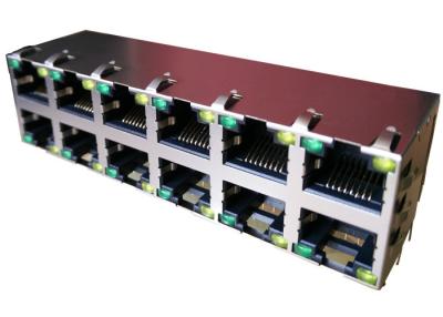 Китай 0811-2X6R-28 штабелировало экран порта MAG45 гигабита 2x6 Rj45 модульного Jack с СИД продается