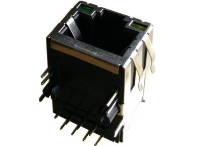 China De Vrouwelijke die Schakelaar Pinout van HFJT1-1G01-L12RL Rj45 met Leds-Media paneelpc wordt beschermd Te koop