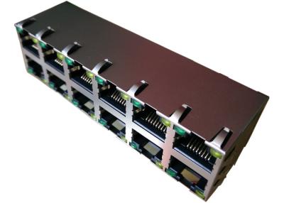 Chine 1-1840257-4 a empilé Rj45 le bouclier de gigabit du cric modulaire 2x6 avec LED 1-1840257-5 à vendre