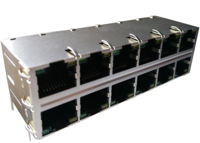 Cina 1-1840257-8 ha impilato lo schermo della presa modulare 2x6 di gigabit Rj45 con il LED 1-1840257-9 in vendita