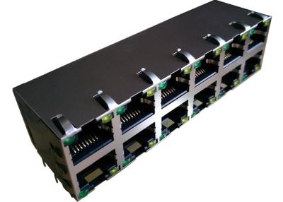 중국 2-1840257-1 LED 2-1840257-2를 가진 Rj45 기가비트 모듈라 잭 2x6 방패를 겹쳐 쌓였습니다 판매용