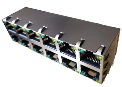 China 2-1840257-3 empilhou o protetor do jaque 2x6 do gigabit Rj45Modular com o diodo emissor de luz 2-1840257-4 à venda