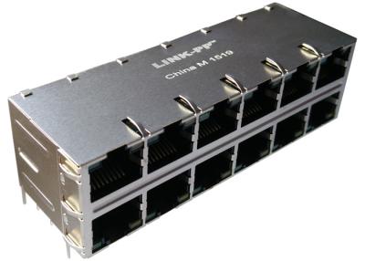 Chine 2-1840257-7 a empilé le bouclier du cric 2x6 du gigabit Rj45Modular avec LED 2-1840257-8 à vendre