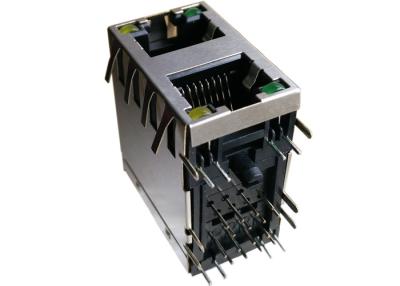 China ARJM21A1-A12-AA-EW2 2x1 Ethernet stapelte Rj45 Jack mit 10/100 Basis-t zu verkaufen