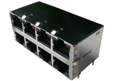China 1840230-6 stapelte RJ45 Gigabit modularer Jack 2X4 mit geführtem 10 PIN 1840230-7 zu verkaufen