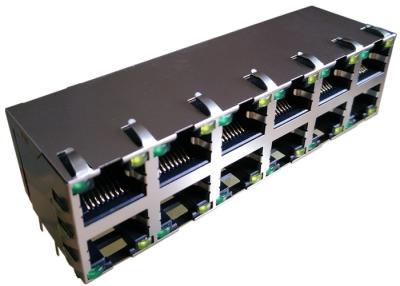 중국 1840235-1 Leds 1-1840235-4를 가진 POE RJ45 연결관 2x6 10/100 POE 회로를 겹쳐 쌓였습니다 판매용
