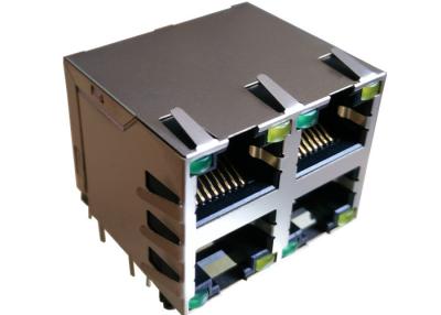 中国 6368511-3 磁気学はモジュラー ジャック、Leds、ギガビット RJ45 6368511-2 との 2X2 を積み重ねました 販売のため