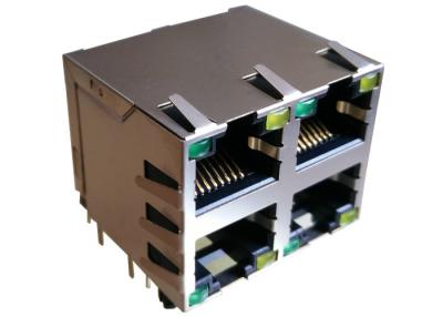 중국 6368511-4 모듈라 잭, Leds 기가비트 RJ45 6368511-5를 가진 2X2가 자기학에 의하여 겹쳐 쌓였습니다 판매용