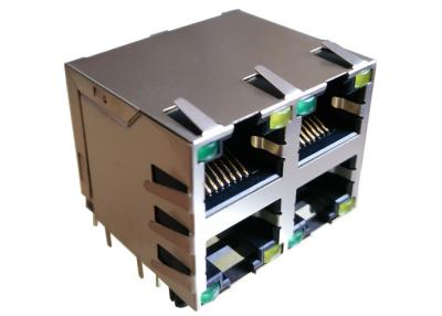 中国 1-6368511-1 RJ45 磁気 2X2 港のコネクター ギガビット RJ45 9-6368511-4 を積み重ねました 販売のため