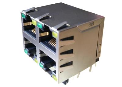 中国 1-6368511-2 RJ45 磁気 2X2 港のコネクター ギガビット RJ45 1-6368511-3 を積み重ねました 販売のため