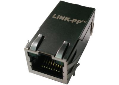 China Etiqueta-PARA ARRIBa de la Base-TX RJ45 de JK065421NL 10/100/1000 con LED Magjack integrado en venta