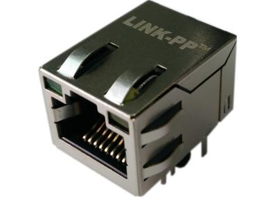 China Etiqueta magnética del conector del PWB de la posición de Jack 8 del módulo de RJ-45 Jack 6605761-1 Tyco para arriba en venta