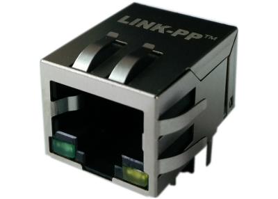 China Escudo magnético de la Etiqueta-abajo del Lan 10/100mbps SI-60001-F RJ45 Jack 1x1 con el LED en venta