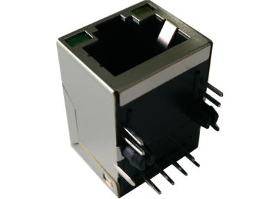 China Solo puerto 10/100 BaseT, LED G/Y, ningunos fingeres de la EMI, etiqueta de AR11-3837 RJ45 PARA ARRIBA en venta