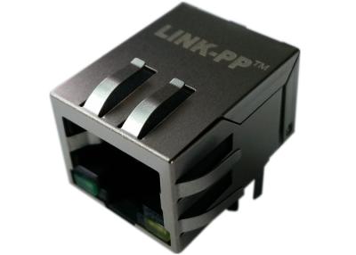 중국 AR11-3717 RJ45는 항구 10/100 BaseT, LED G/Y의 EMI 손가락, 탭을 아래로 골라냅니다 판매용