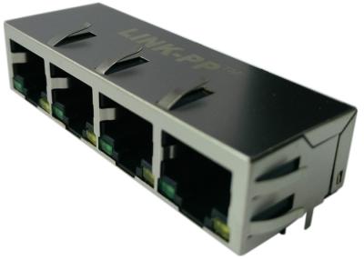 中国 HFJ14-1G11ER-L11RL の複数の港 1x4 タブ連動ギガビット RJ45 のコネクター 販売のため