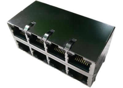 中国 LPJE108XAGNL は RJ45 4x2 の港/2x4 港を、直角 8ways イーサネット盾積み重ねました 販売のため