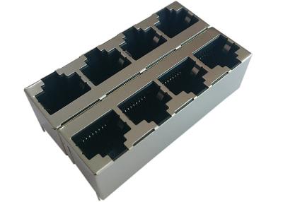 China a montagem 2x4 vertical empilhou Jack 180 graus, entrada 8P8C reto da parte superior de 8x Rj45 à venda