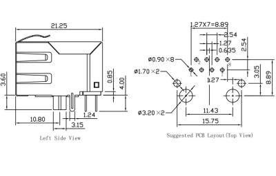China LJ-H41S1B-02-F 100Base-T RJ45 Stecker LPJ0037CNL Magnetic zu verkaufen
