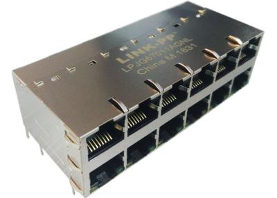 China Conector 1000Base-T do ponto de entrada RJ45 de LPJG67011AGNL 2x6 com diodo emissor de luz IEE802.3at à venda