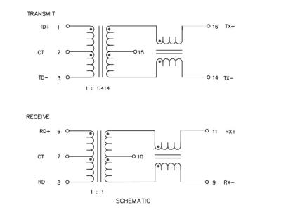 China H1121NL, H1121NLT, Magnetisch de Transformatorenxfrmr 1PORT 1:1.414 10/100 van H1121 Ethernet Te koop