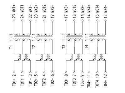 Chine Transformateur magnétique 3A, 750mA de G24115CE/G2484CE/G24102CE POE pour chaque paire à vendre