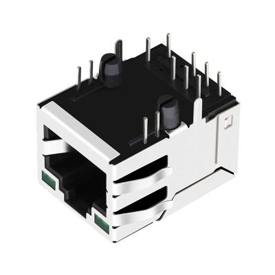 China 1-6605834-1 beschermde POE RJ45 Schakelaar met Weerstand LEDS LPJ16249AZNL Te koop