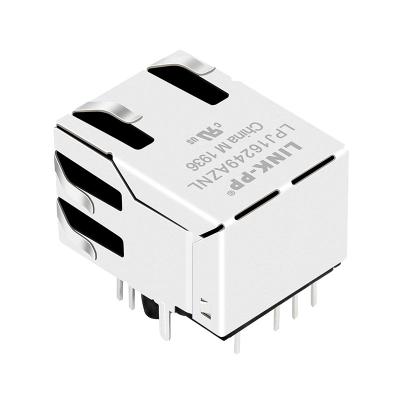 China 1-6605834-1 beschermde POE RJ45 Schakelaar met Weerstand LEDS LPJ16249AZNL Te koop