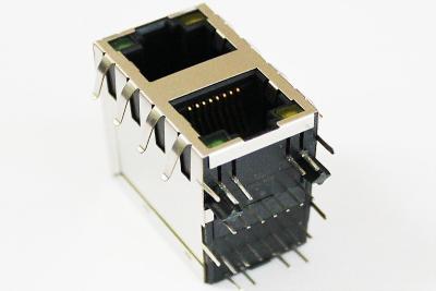 중국 ARJM21A1-811-BB-EW2는 겹쳐 쌓인 RJ45 MagJacks 2 x 1 통합한 변압기 두배로 합니다 판매용