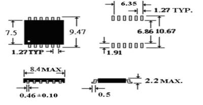 China SMD Pakket TAIMAG HC-027 Ethernet Transformer PCMCIA 12 Pins Te koop