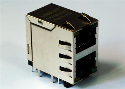 중국 통합된 RJ45 2x1 Magjack 연결관에 의하여 보호된 LED가 0879-2G1R-Y6에 의하여 겹쳐 쌓였습니다 판매용