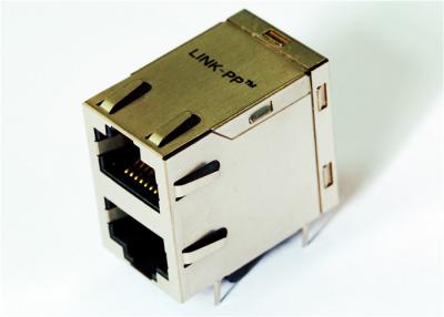 중국 자석 10/100/1000M를 가진 RJ45가 RJ7-1201ND2 2 x 1 항구에 의하여 겹쳐 쌓였습니다 판매용