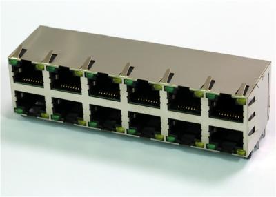 China LPJE309CNL Stacked 12 port RJ45 port  2x6 Configuration Female Jack for sale