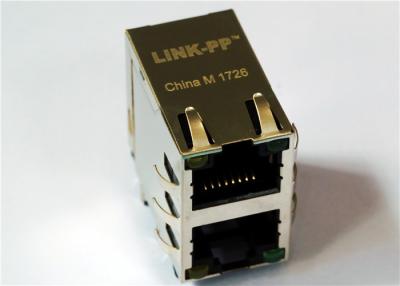 China XRJD-S-21-8-8-1  RJ45 Stackable 2x1 Connector with Yellow/ Green LEDs for sale