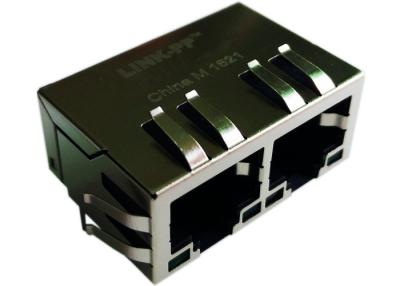 Chine Connecteur à double accès Magjack 10/100Base-T x2 de POE RJ45 protégé avec la LED à vendre