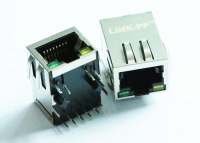 China ARJ11E-MBSD-A-B-GM2 porto magnético do gigabit 10Pin RJ45 Jack único com aba para baixo à venda