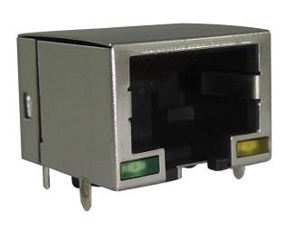 China Conector modular de Amfenol RJE7318800410 RJ45 8P8C con LED en venta
