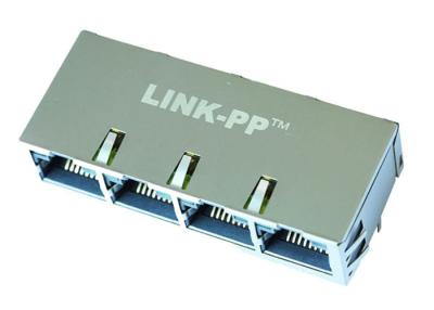 中国 RTC-134AAK1A 1x4の側面の記入項目のLEDs LPJGF47405A8NLが付いている複数の港RJ45の容器 販売のため