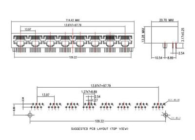 China SI-60146-F RJ45 multi - mova Jack 1X8 sem diodo emissor de luz nenhum LPJ86277NNL magnético à venda
