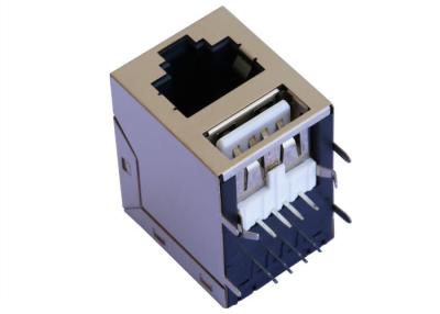 中国 LEDsのないRJE36-188-2X07 RJ45 USB 3.0のコネクター フィルター統合されたジャック 販売のため
